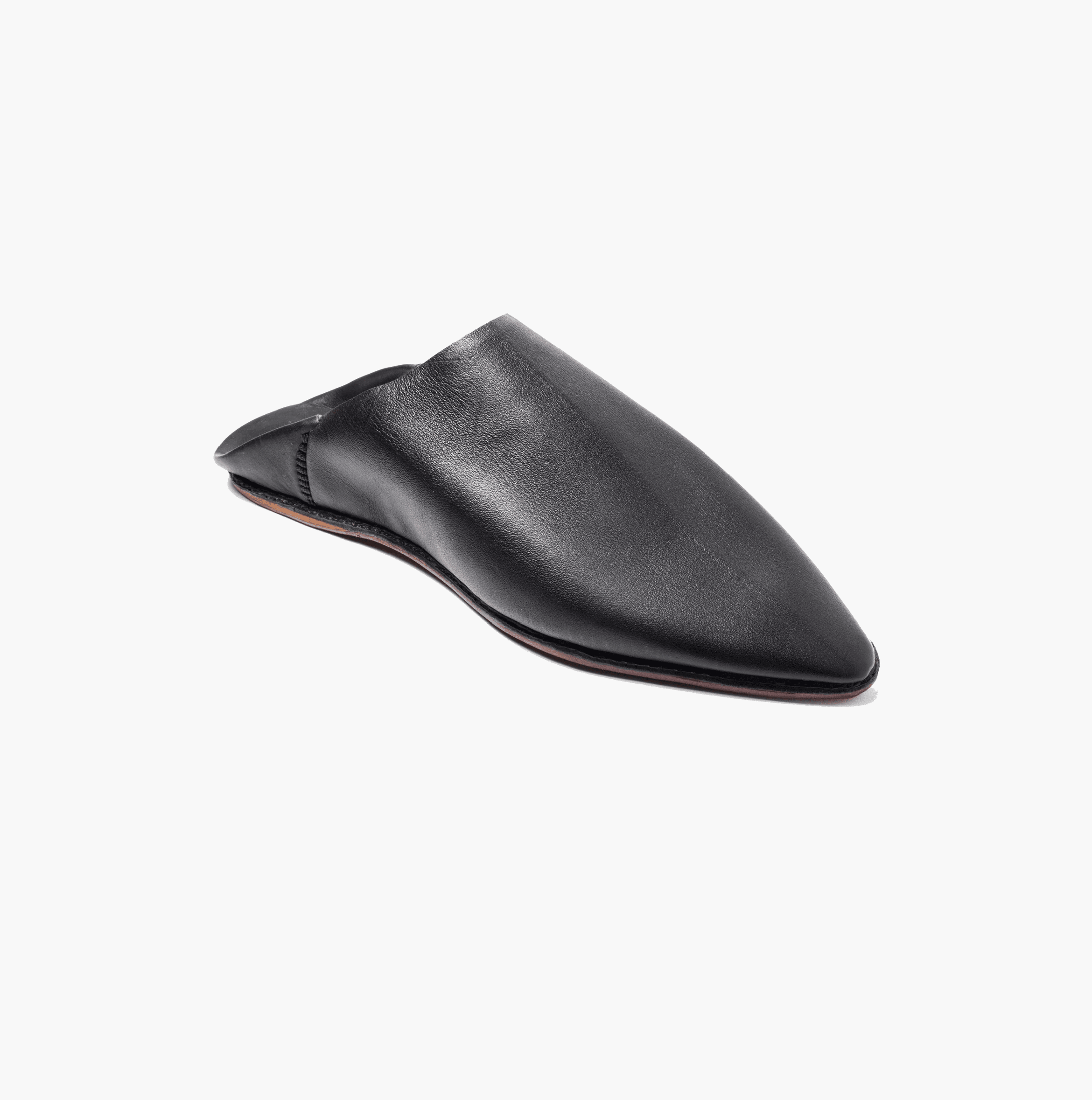 Handmade Black Leather Belgha for Women